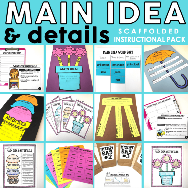 9 Low Prep Ways to Teach Main Idea - Lucky Little Learners