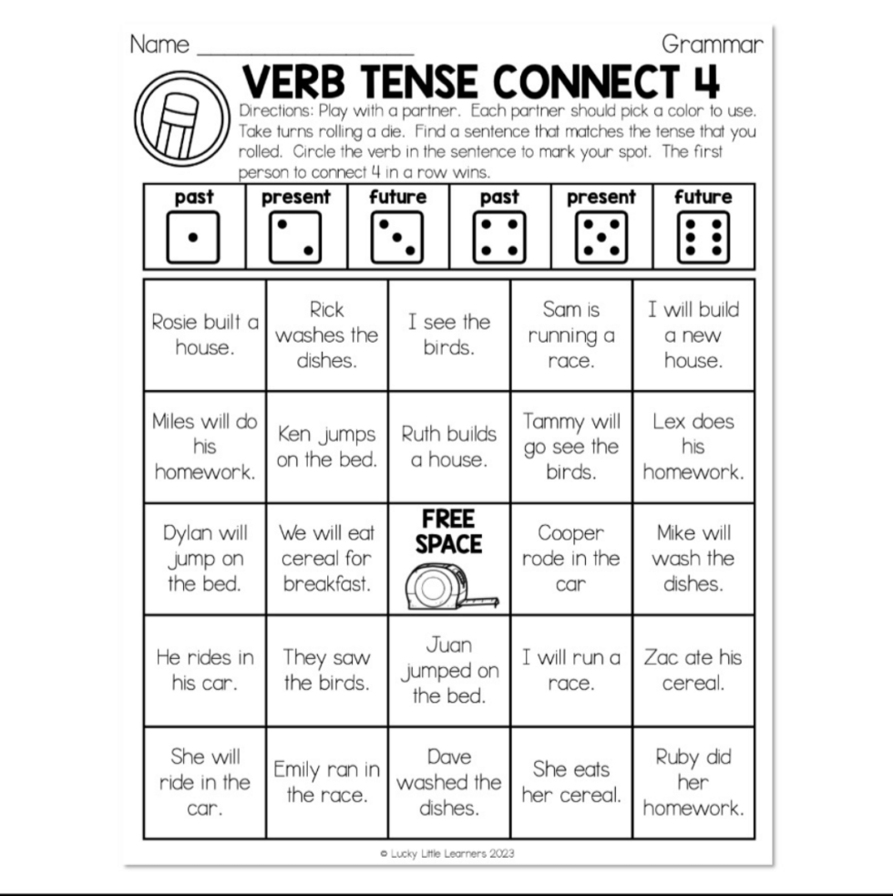 Verb Tenses - Lucky Little Learners
