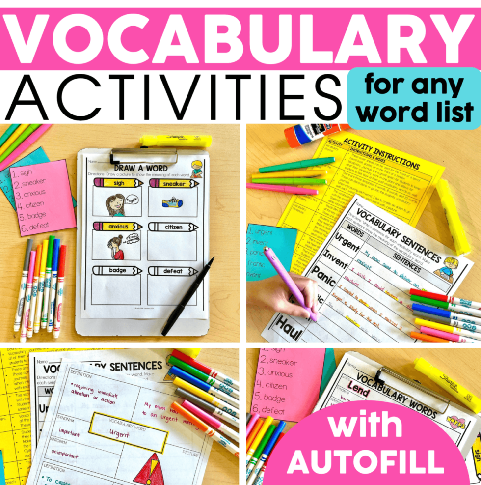 Vocabulary Activities - Lucky Little Learners