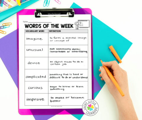 Vocabulary Activities - Lucky Little Learners