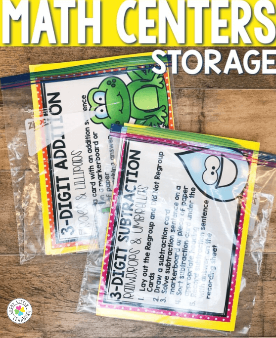 Math Centers Storage - Lucky Little Learners