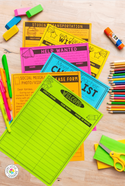 Back to School Night Activities - Lucky Little Learners