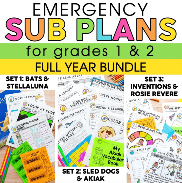 Emergency Sub Plans for 1st and 2nd Grade - Lucky Little Learners