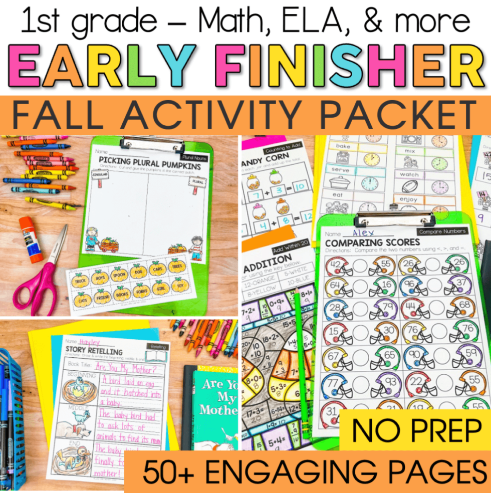 Fall Early Finisher Activities - Lucky Little Learners