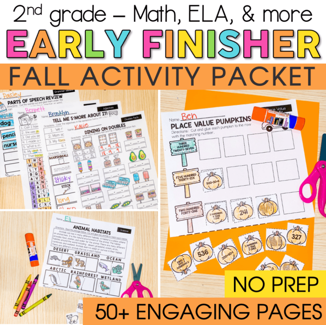 Fall Early Finisher Activities - Lucky Little Learners