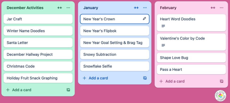 Trello for Teacher Resource Organization - Lucky Little Learners