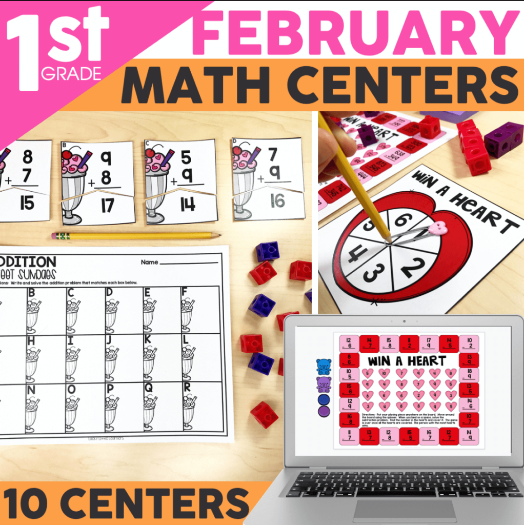 Play-Based February Math Centers - Lucky Little Learners