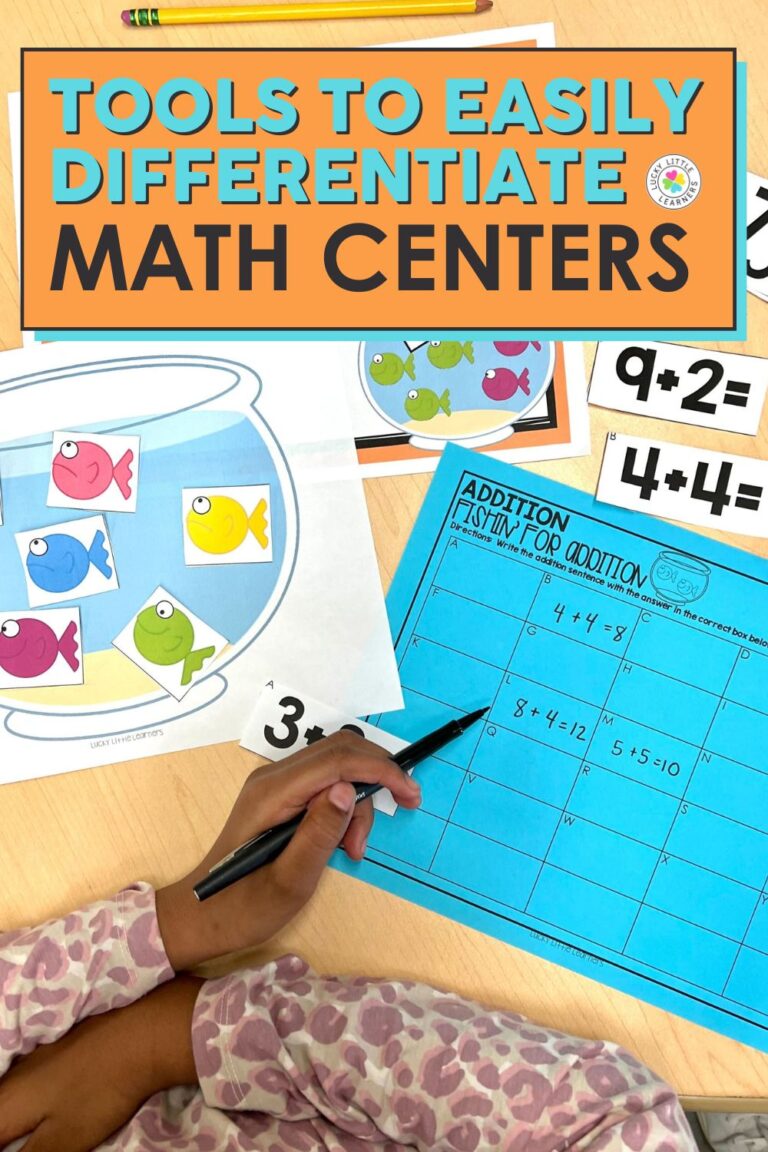 Tools to Easily Differentiate Math Centers - Lucky Little Learners