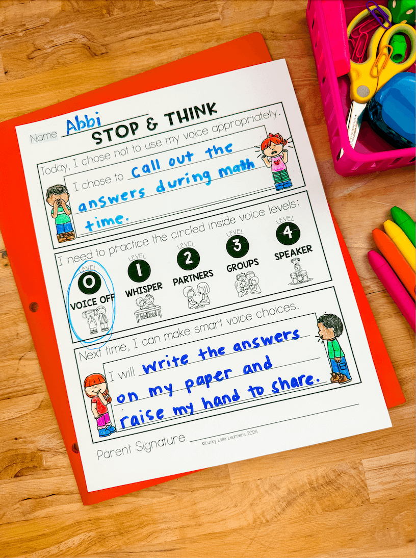 The Stop and Think Folder: A Gentle Solution for Classroom Behaviors ...