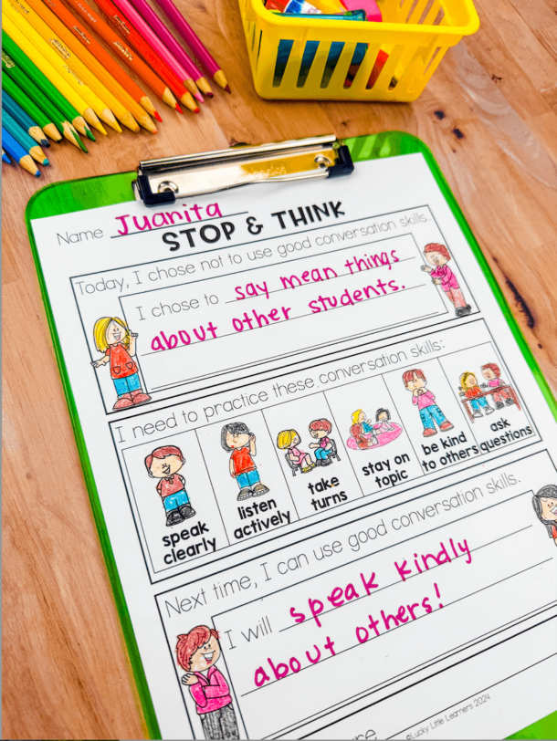 The Stop and Think Folder: A Gentle Solution for Classroom Behaviors ...