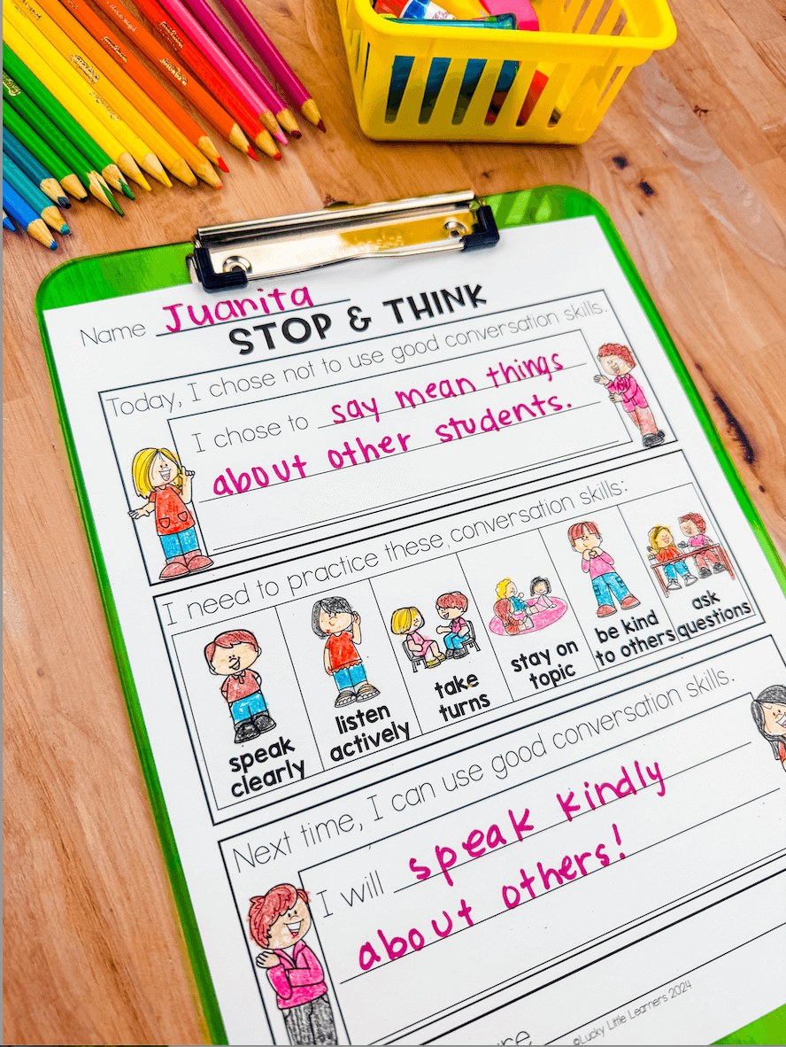 The Stop and Think Folder: A Gentle Solution for Classroom Behaviors ...